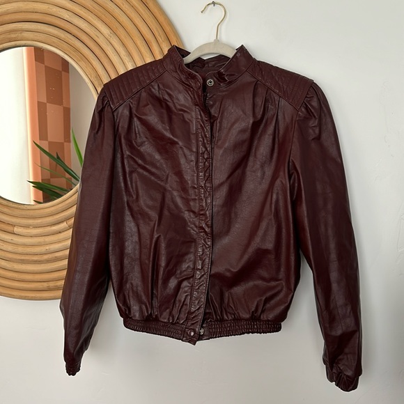Jackets & Coats | 8s Burgundy Leather Bomber Jacket | Poshmark